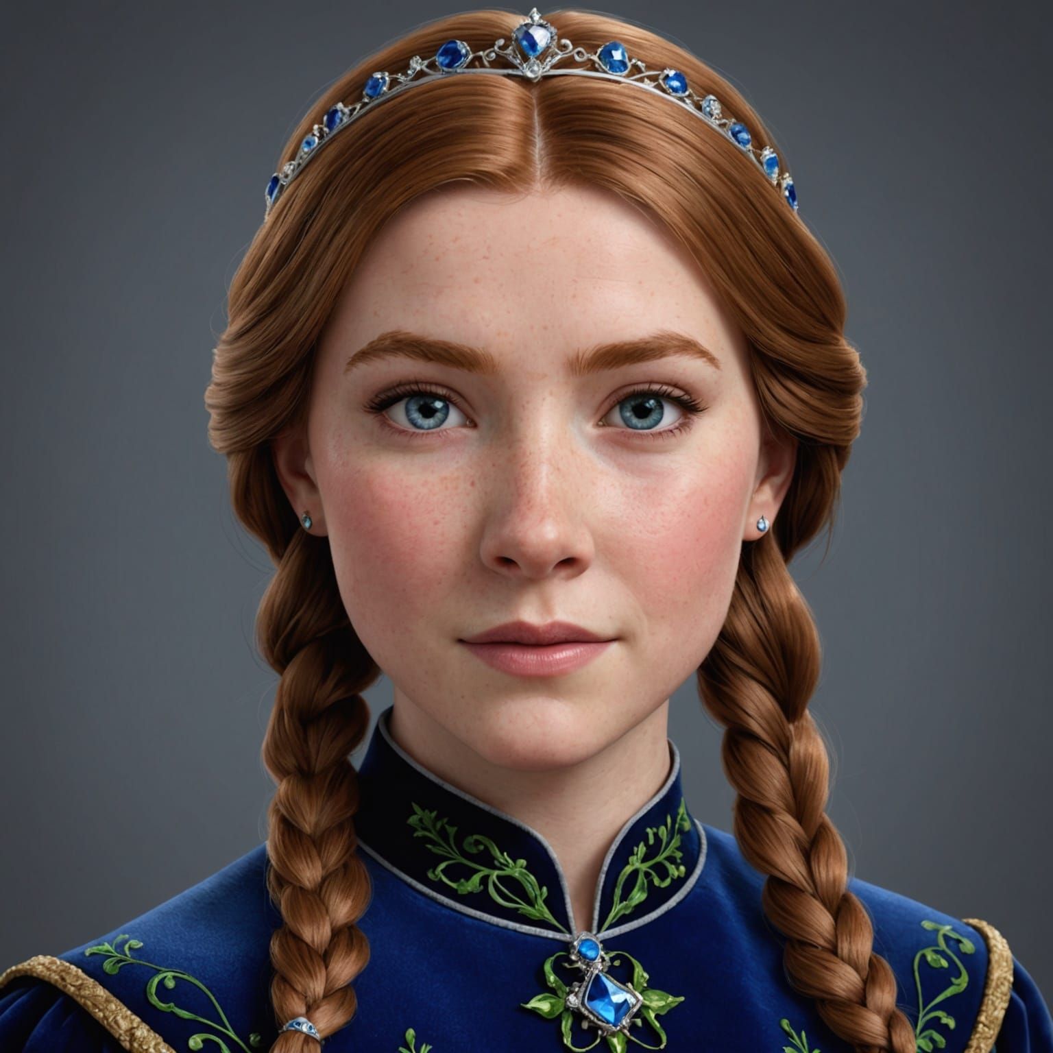 Princess Anna, photorealistic, realistic portrait, head and shoulders ...