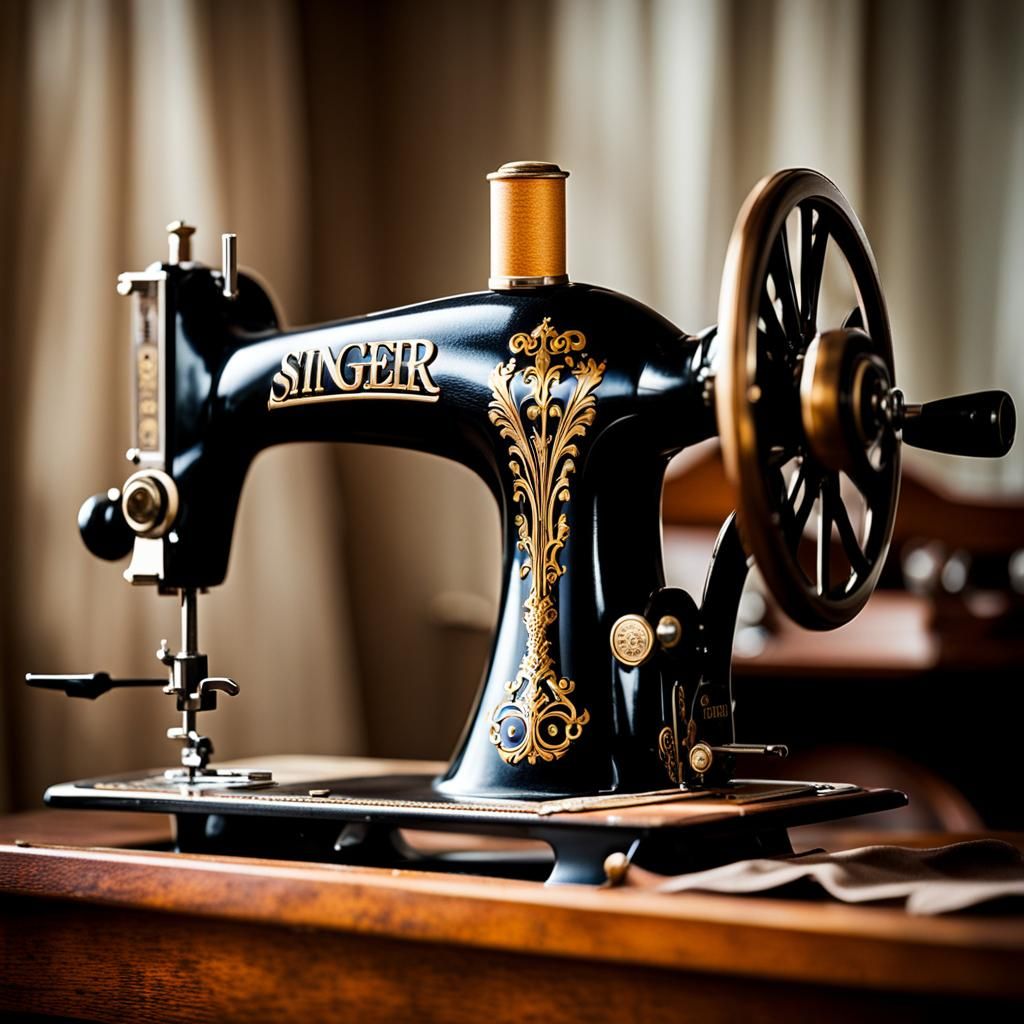 1900s Singer Sewing Machine - AI Generated Artwork - NightCafe Creator