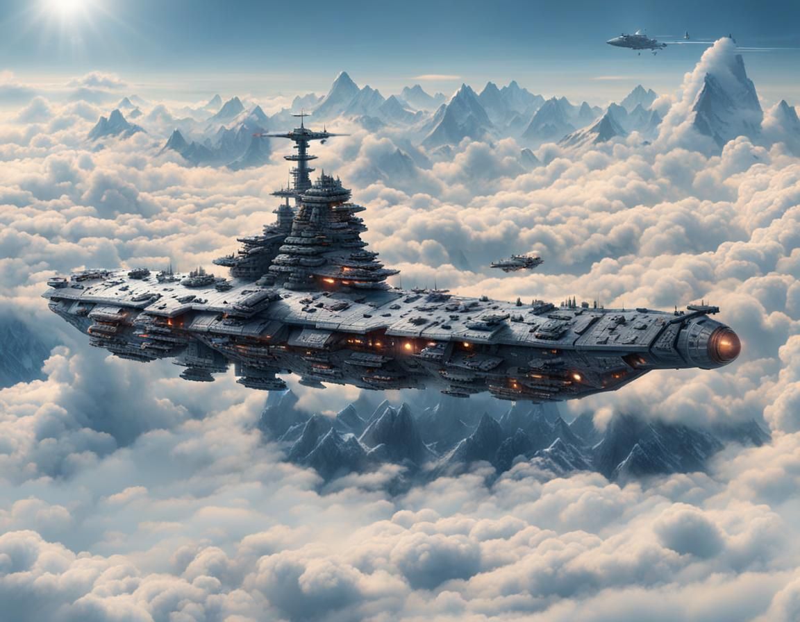 flying battleship above the clouds 2 - AI Generated Artwork - NightCafe ...