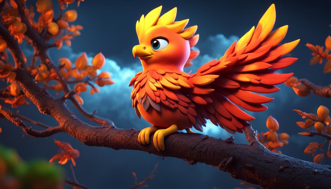 cute fire bird - AI Generated Artwork - NightCafe Creator