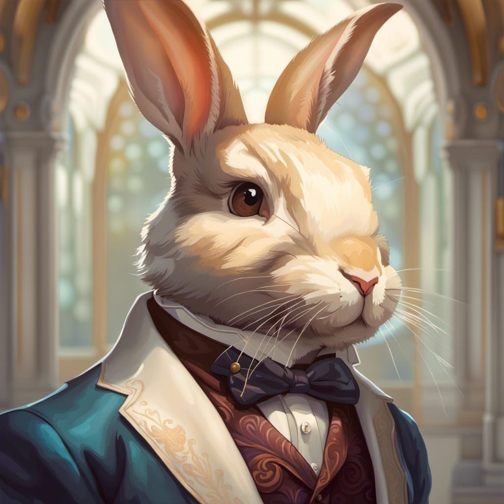 anthro rabbit wearing aristocratic fashion, edwardian era - AI ...