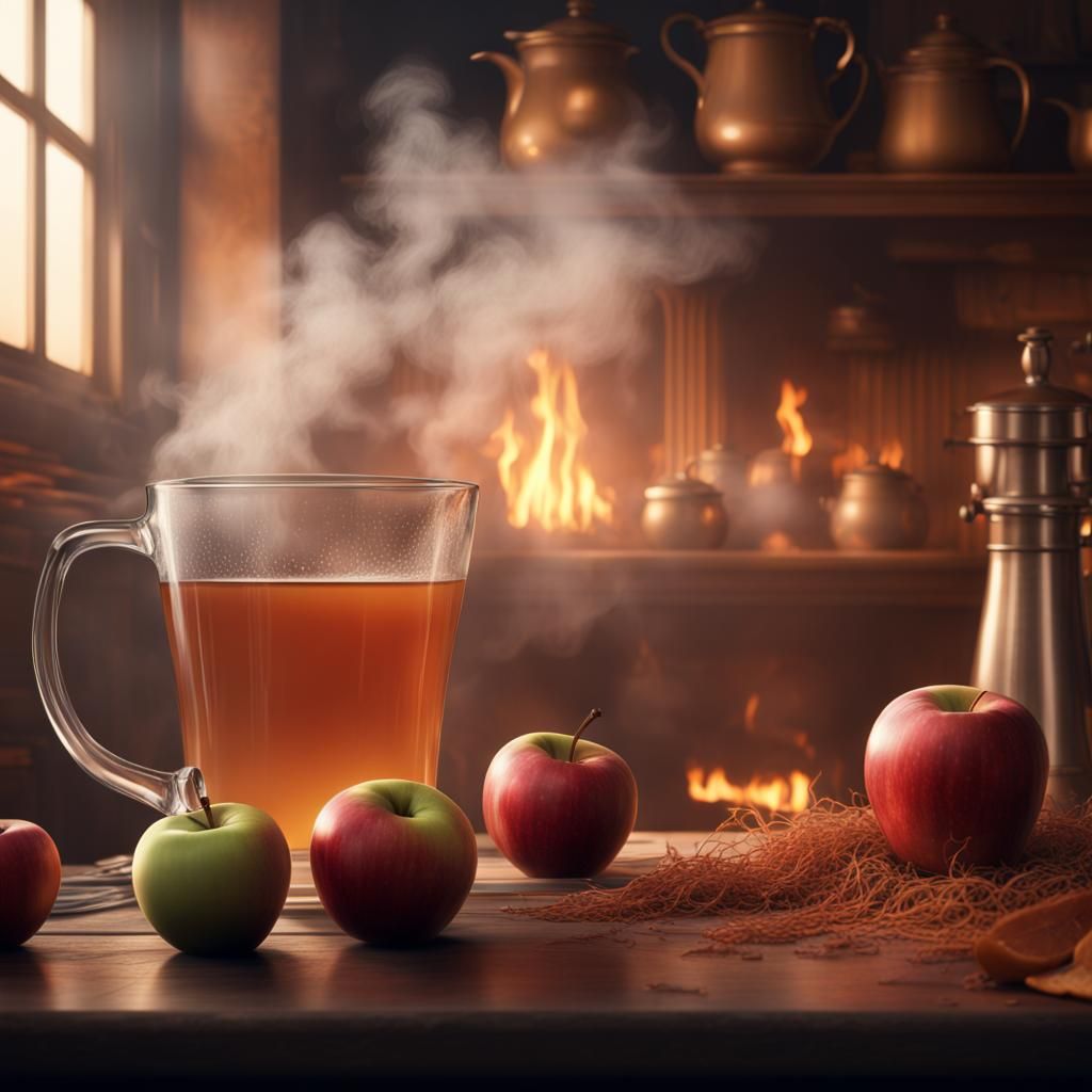 steaming apple cider - AI Generated Artwork - NightCafe Creator