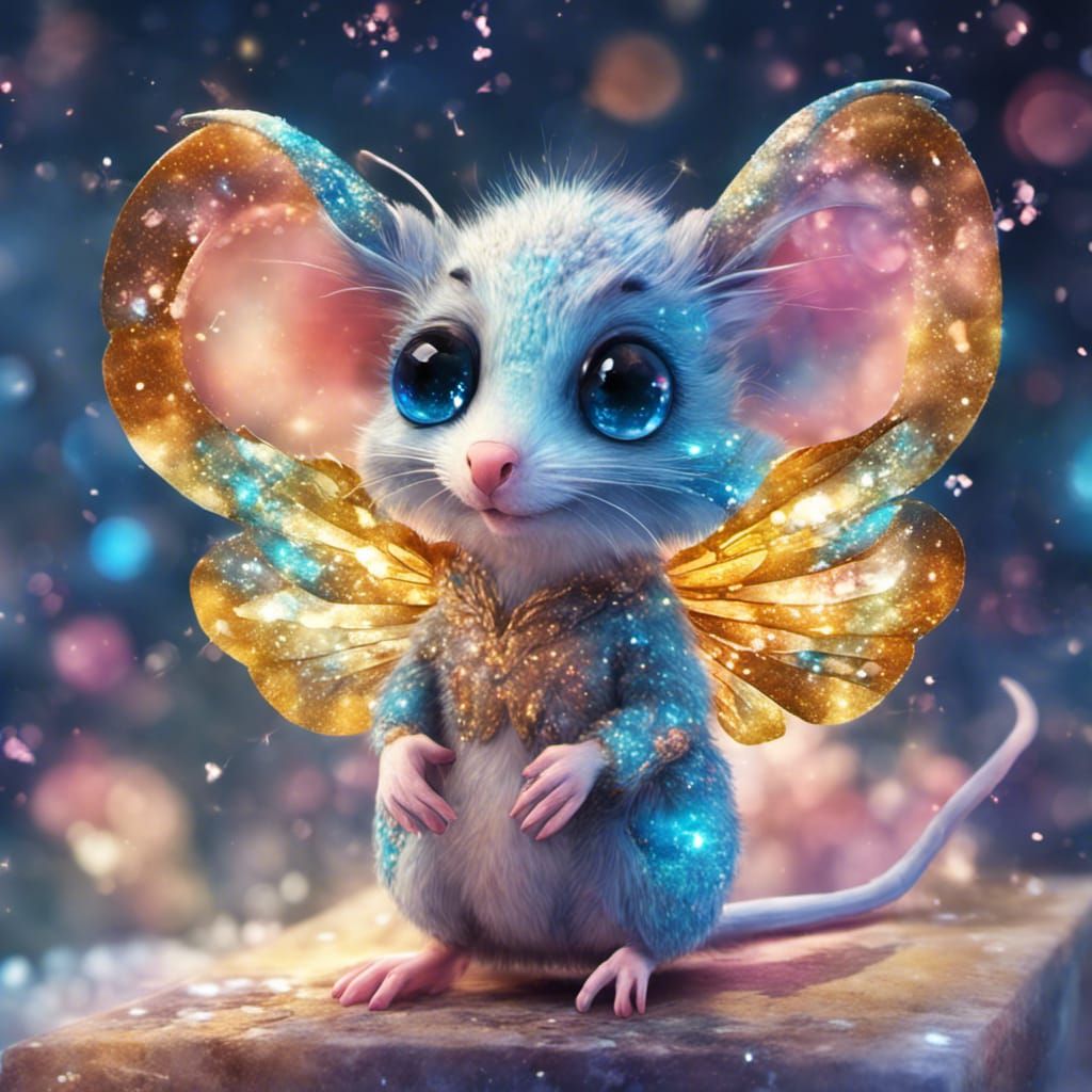 Adorable winged sparkly mouse - AI Generated Artwork - NightCafe Creator