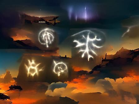Ancient Sigils Glowing in the Sky concept art - AI Generated Artwork ...