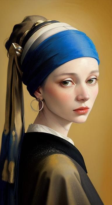 (by Susan Boulet:1.3) "Girl With a Pearl Earring" - AI Generated ...