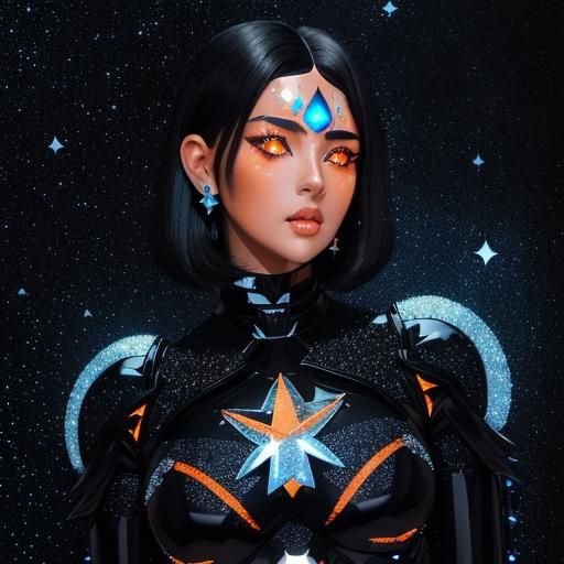 Android with mood coloured eyes - optimism - AI Generated Artwork - NightCafe Creator