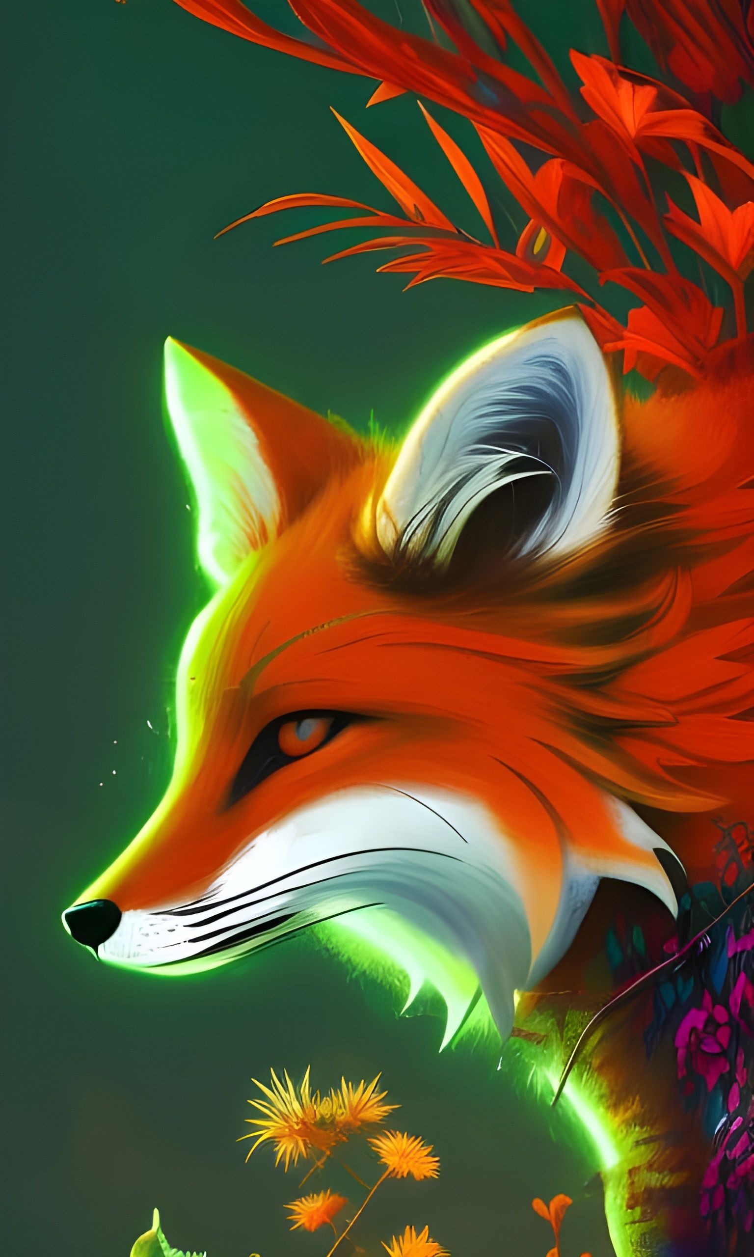 Tropical fox collection #6 - AI Generated Artwork - NightCafe Creator