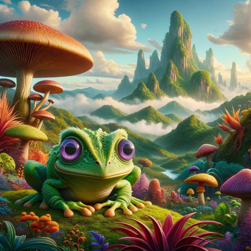 Purple-Eyed Toad - AI Generated Artwork - NightCafe Creator