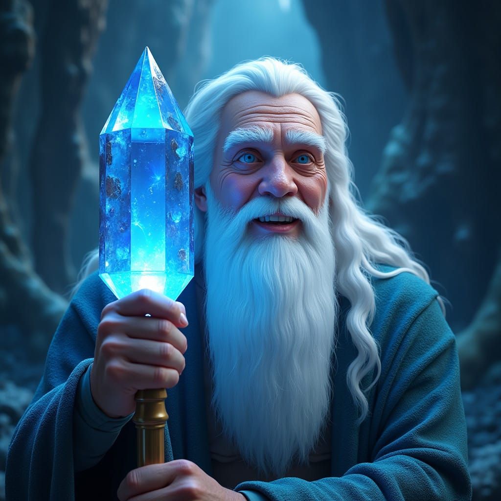 Mystical Wizard Merlin Radiates Ancient Wisdom - AI Art