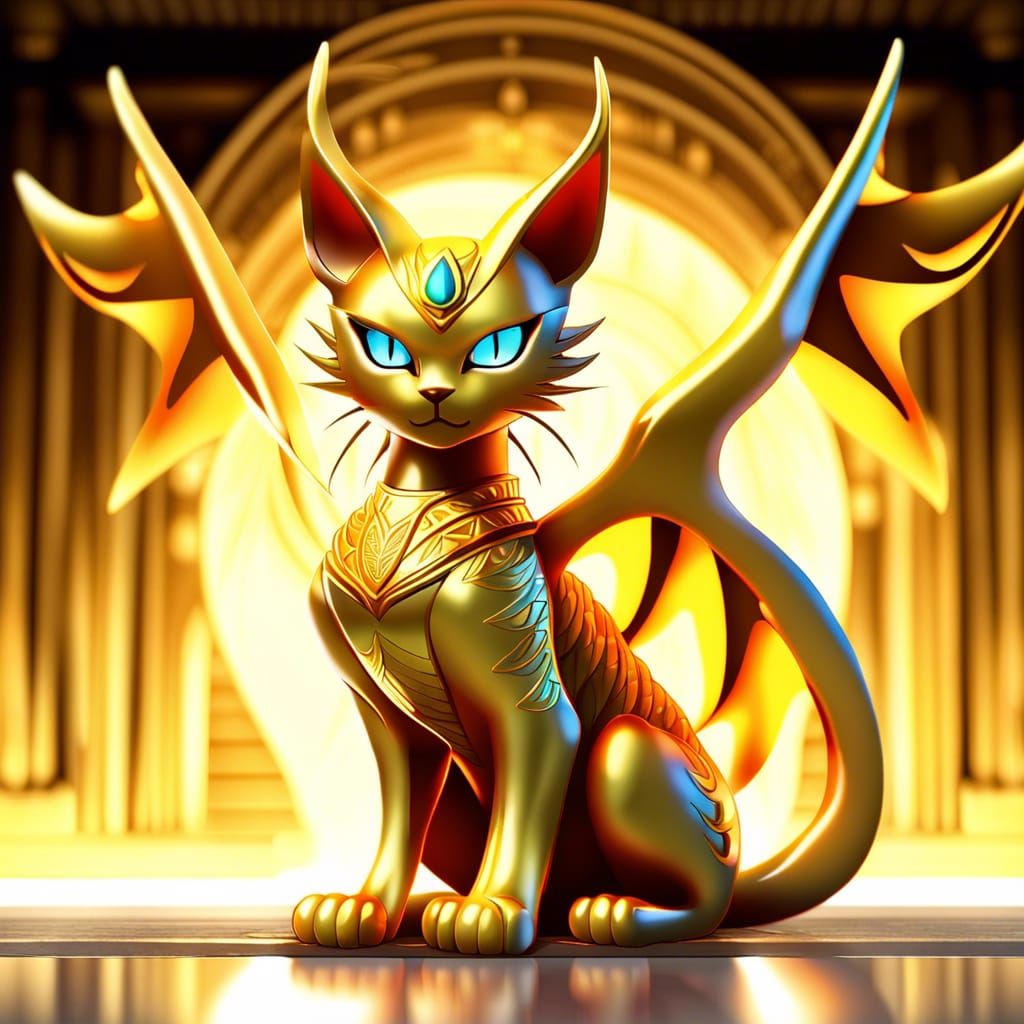 egyptian golden winged dragon cat by masami kurumada, leiji matsumoto ...