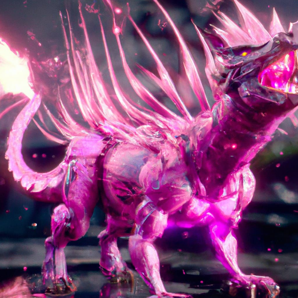 pink lightning panther dragon - AI Generated Artwork - NightCafe Creator
