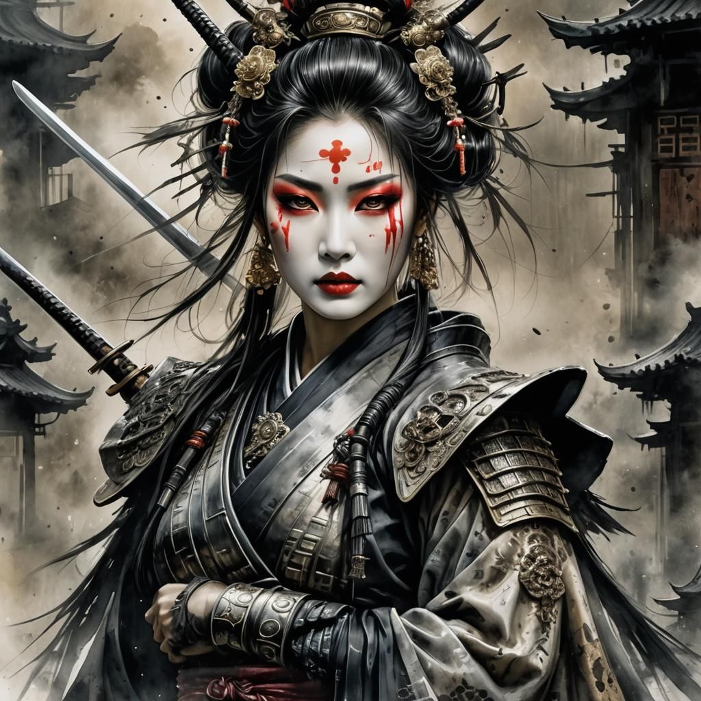 Geisha Warrior - AI Generated Artwork - NightCafe Creator