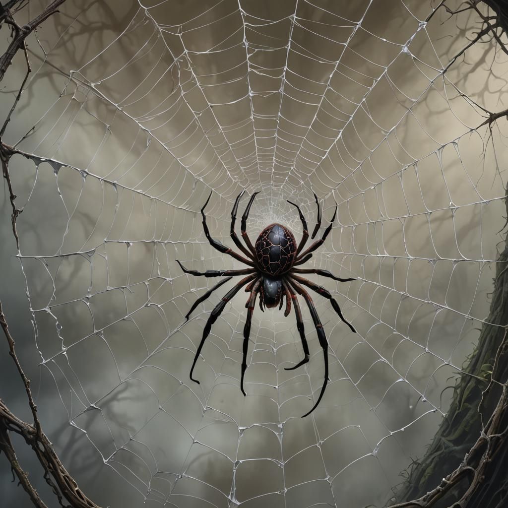 Digital painting featuring an enormous magical spider. - AI Generated ...