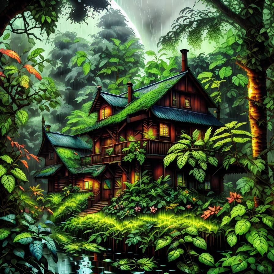 Jungle inn - AI Generated Artwork - NightCafe Creator