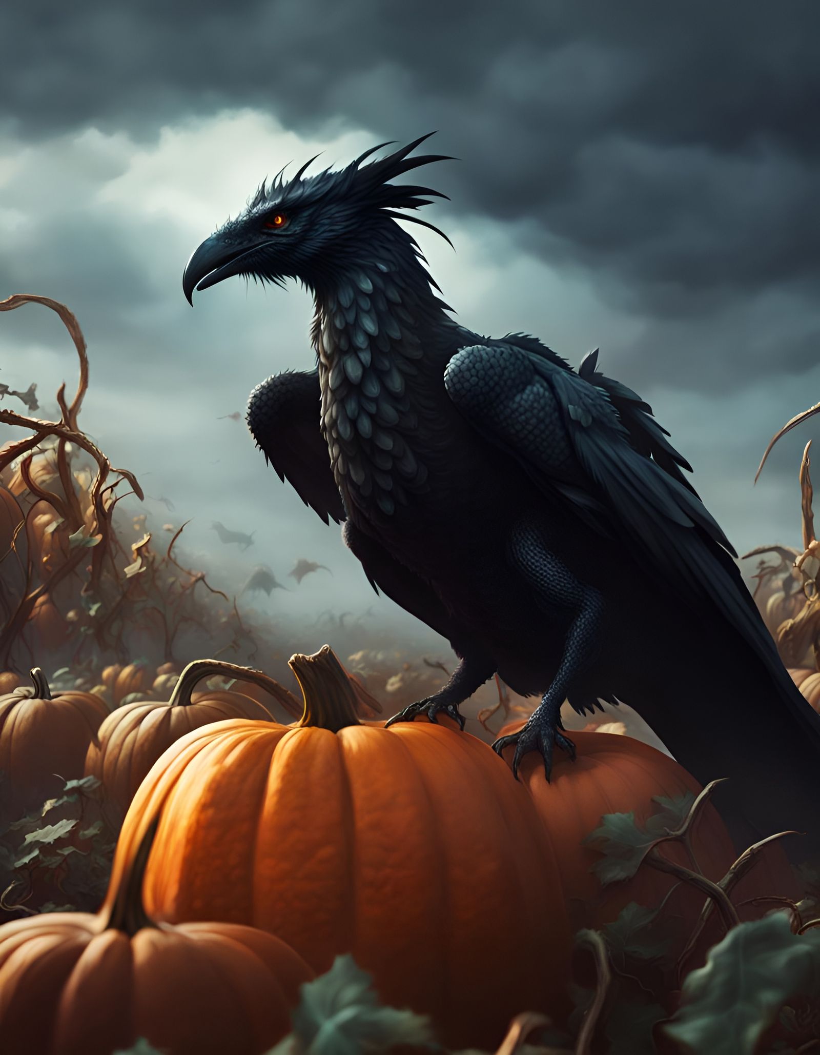 Crow-headed dragon - AI Generated Artwork - NightCafe Creator