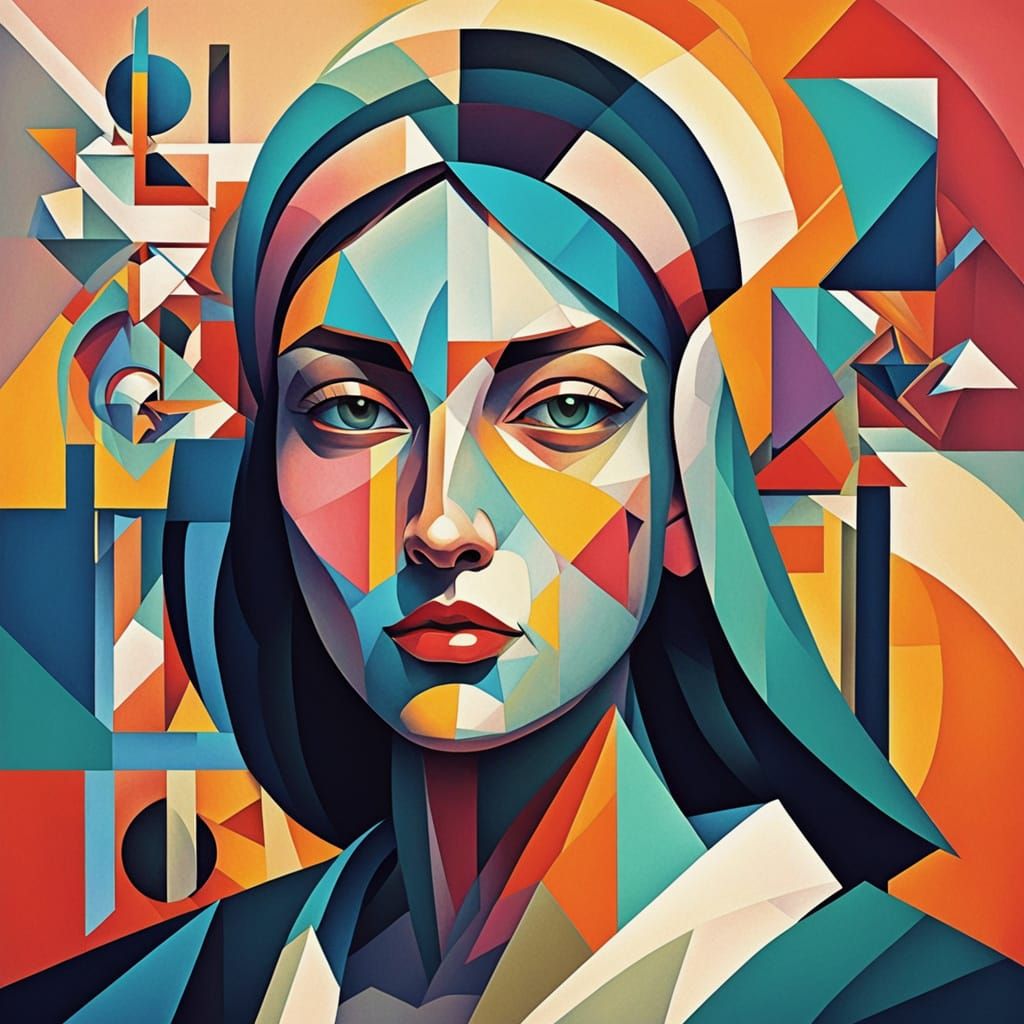 Cute Cubist Character in Virtual Game World - AI Art