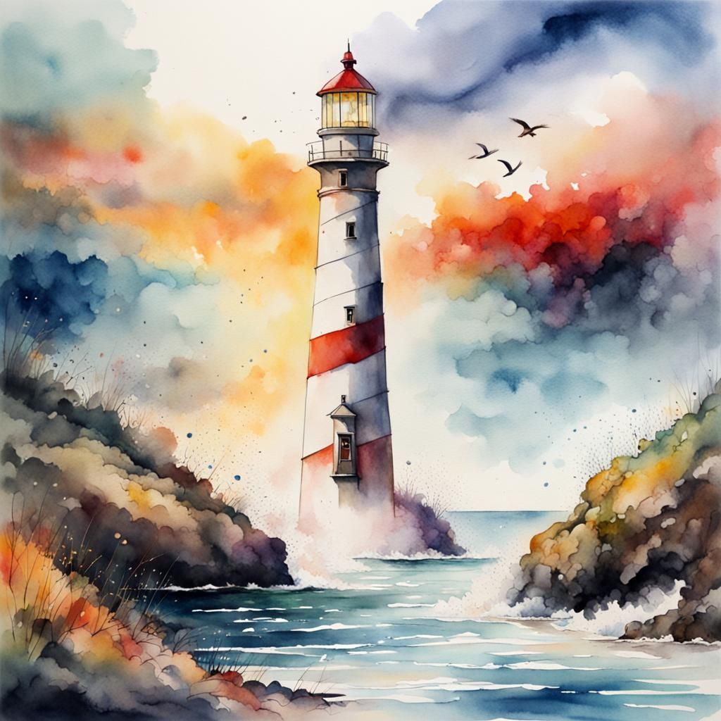 Lighthouse - AI Generated Artwork - NightCafe Creator