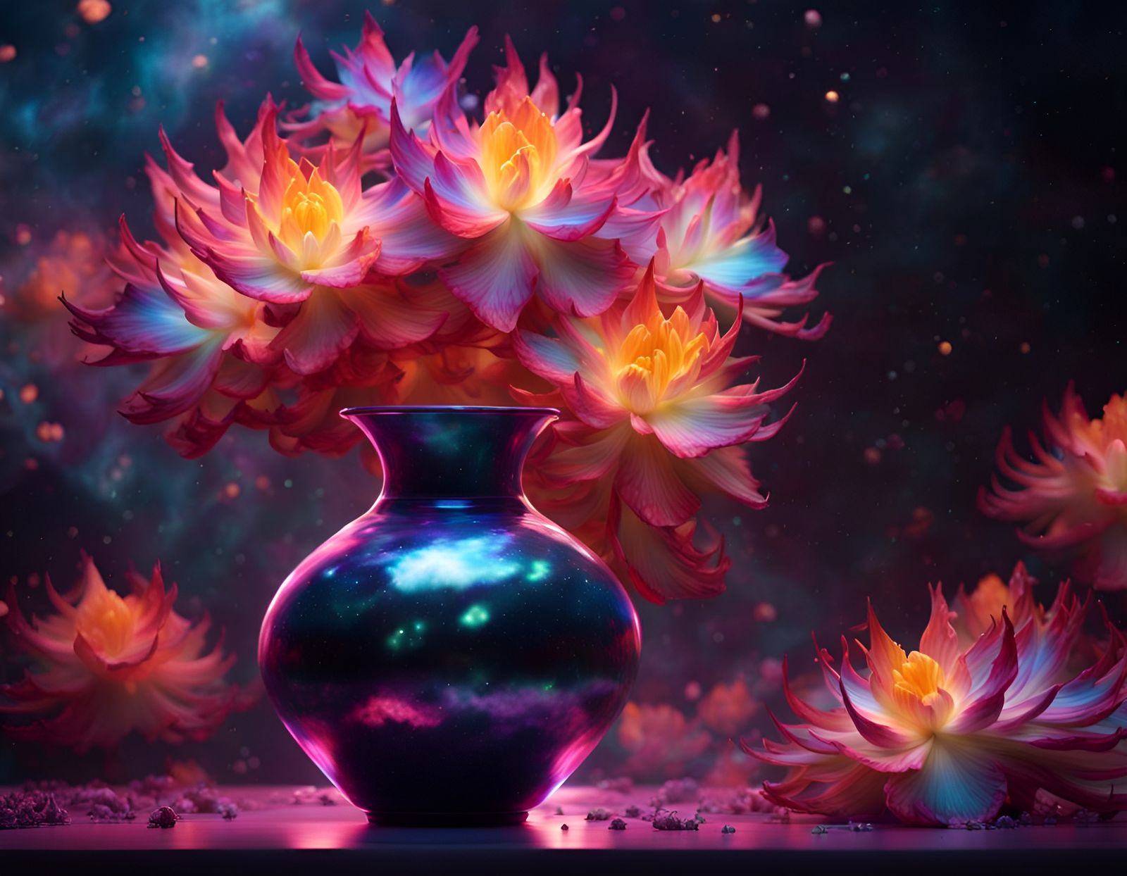 Galactic flowers! - AI Generated Artwork - NightCafe Creator