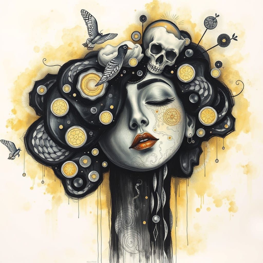 Gustav Klimt Inspired 3D Acrylic Artwork in HDR Ch... - AI Art