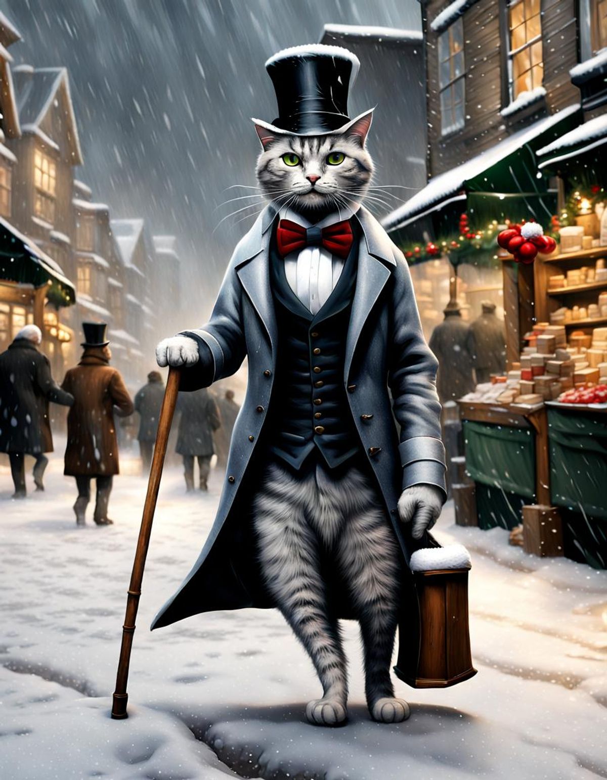 Ebenezer Scrooge as a cat - AI Generated Artwork - NightCafe Creator