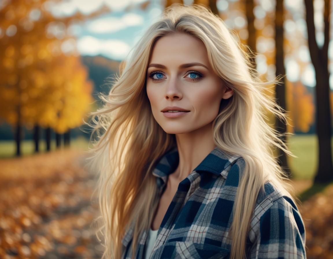 Plaid shirt girl - AI Generated Artwork - NightCafe Creator