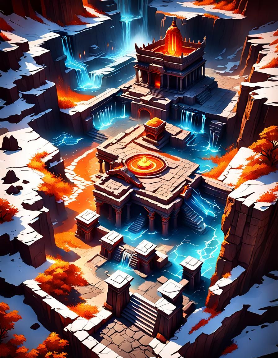 Temple of fire and ice - AI Generated Artwork - NightCafe Creator