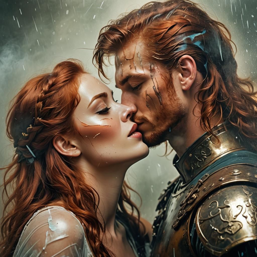 The kiss in the Rain - AI Generated Artwork - NightCafe Creator