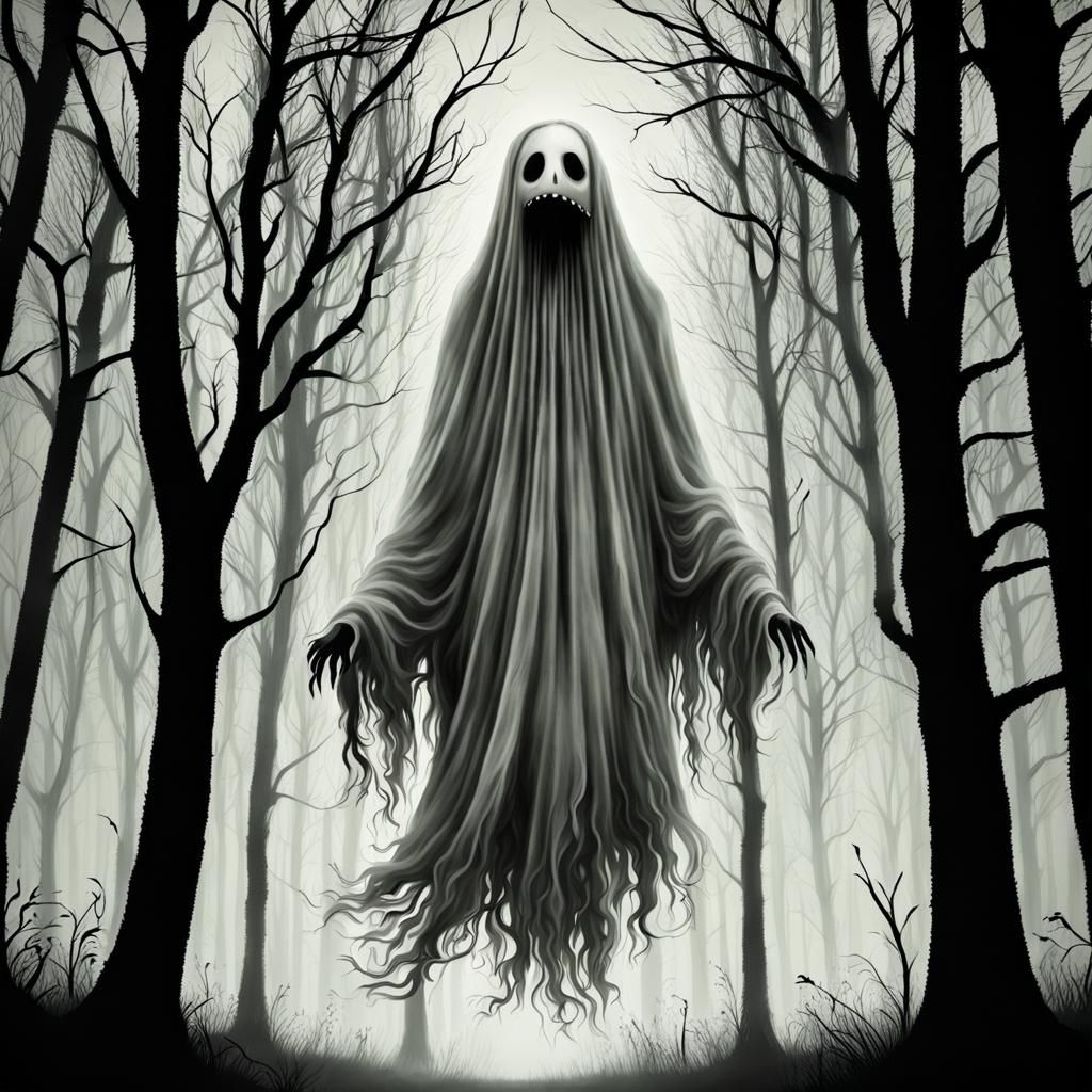 A Very Creepy Creepypasta Ghost - AI Generated Artwork - NightCafe Creator
