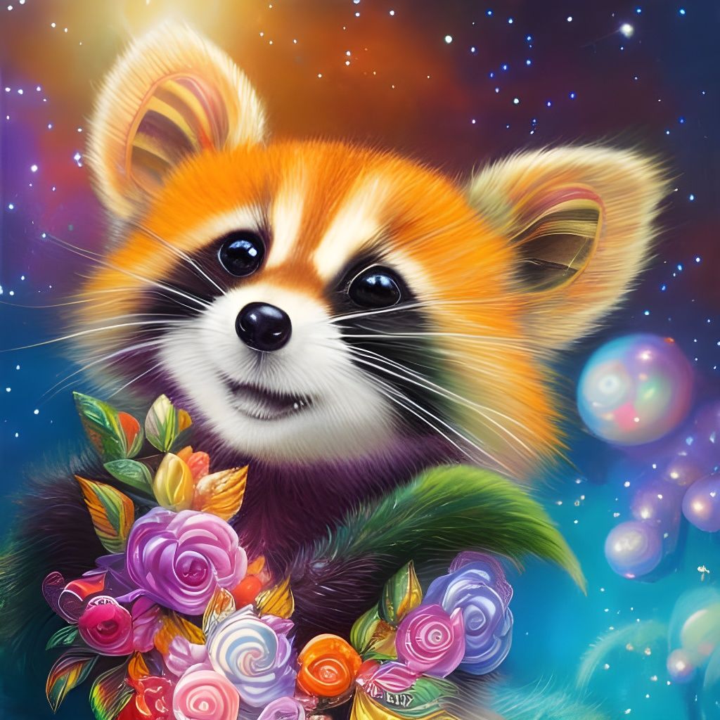 Happy Racoon - AI Generated Artwork - NightCafe Creator