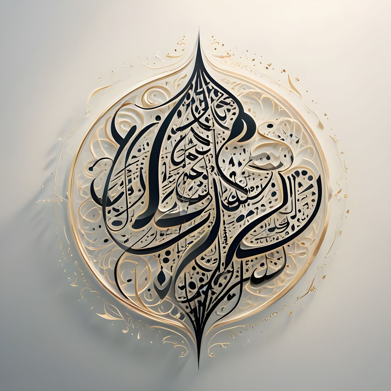Ethereal Arabic Calligraphy Unveils Life's Mystery... - AI Art