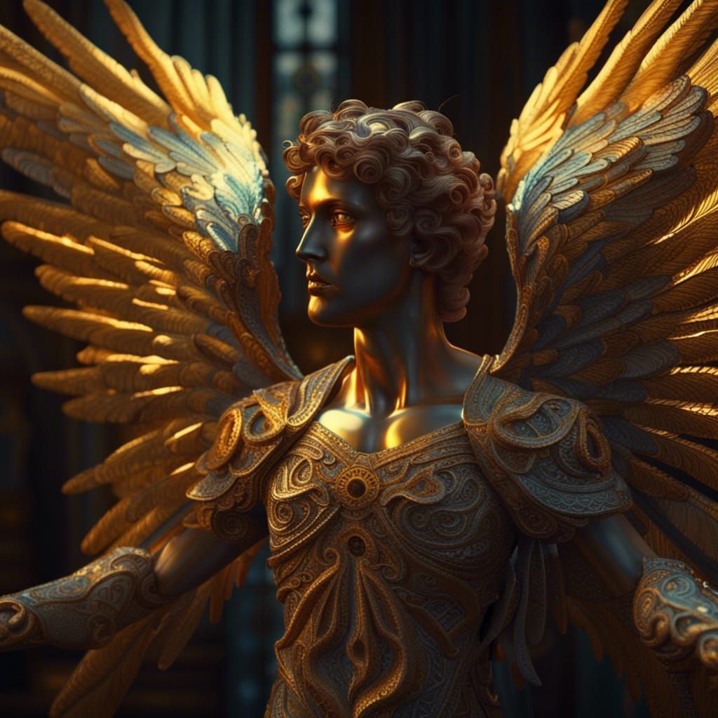 Gold Lucifer - AI Generated Artwork - NightCafe Creator