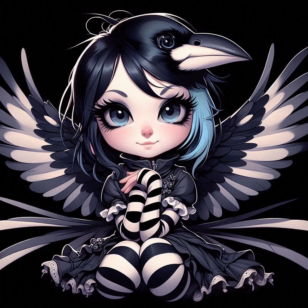 magpie girl - AI Generated Artwork - NightCafe Creator