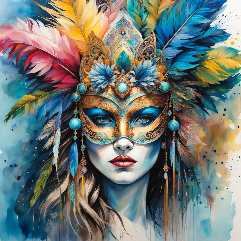 Brazilian Carnival Mask - AI Generated Artwork - NightCafe Creator
