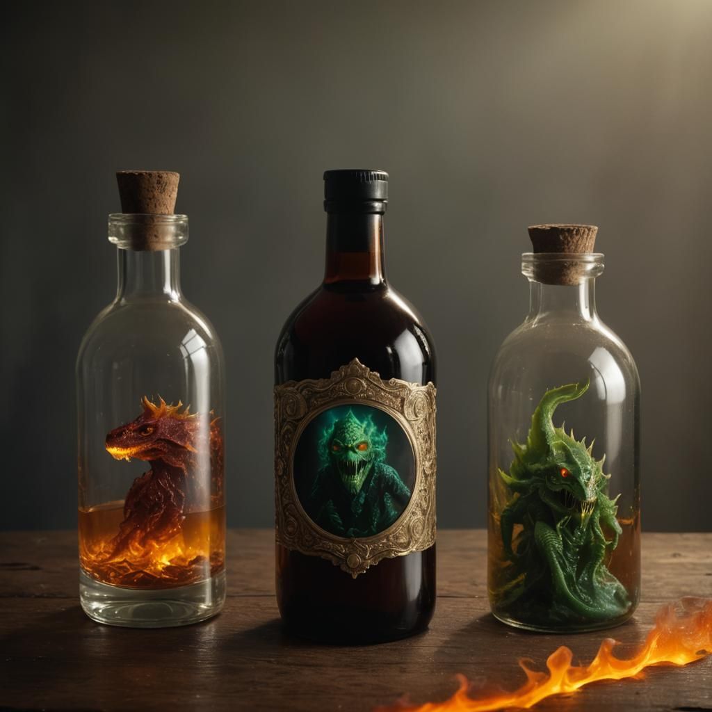 There Were My Bottles with a Water Essence, a Fire Essence and a Life ...