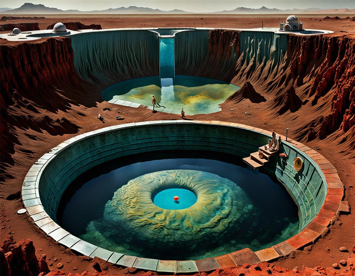 epic swimming pool on Mars - AI Generated Artwork - NightCafe Creator
