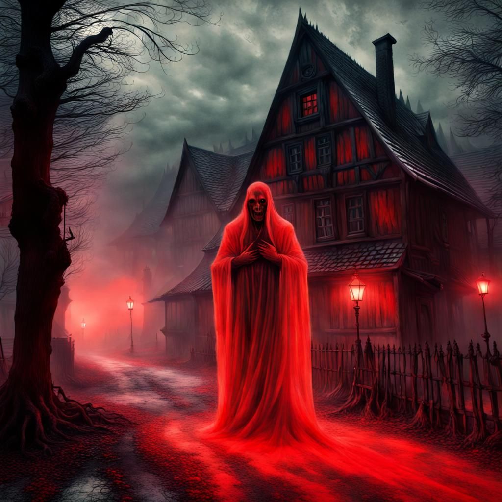 Malevolent red ghost - AI Generated Artwork - NightCafe Creator