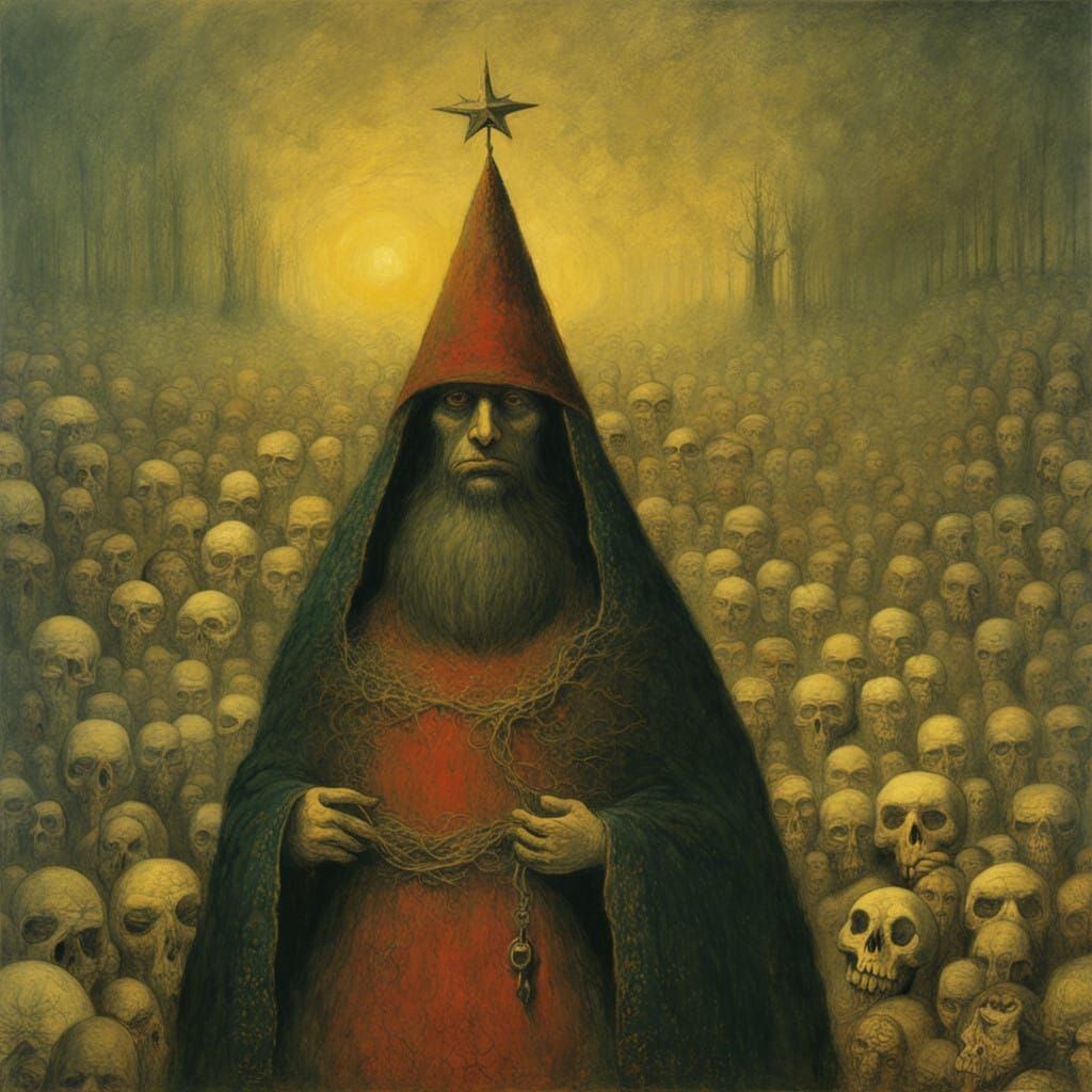 Dark Surrealism Santa Claus in Catalan Culture - AI Art