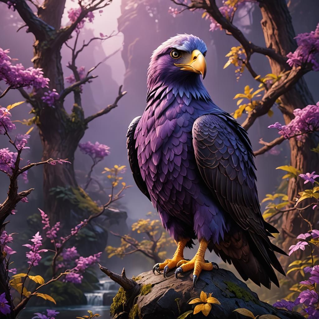 a cute purple eagle - AI Generated Artwork - NightCafe Creator
