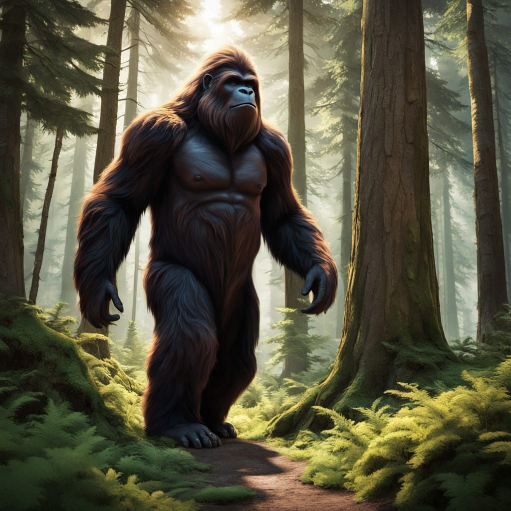 Majestic Sasquatch in Banff National Park - AI Art
