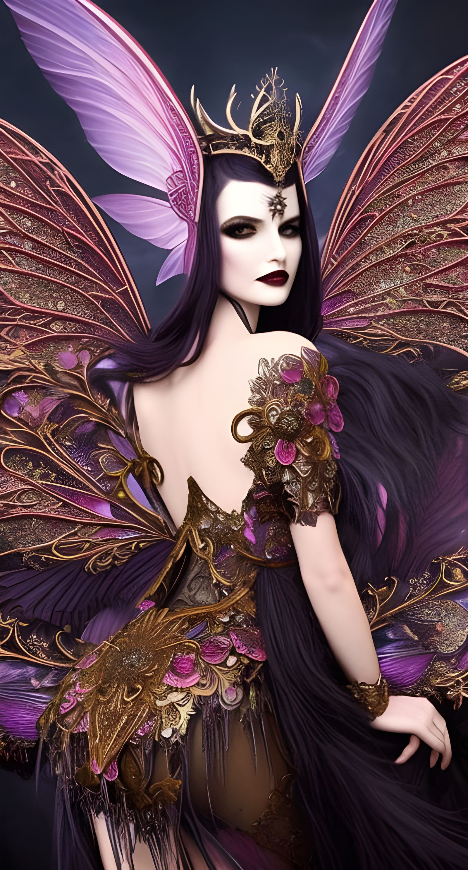 Goth fae (begginings) - AI Generated Artwork - NightCafe Creator