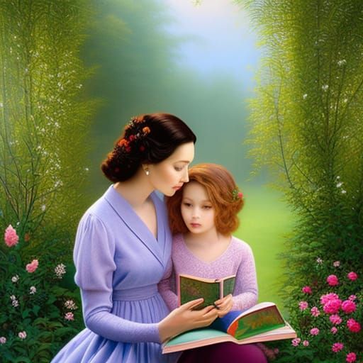 Mother and Daughter - AI Generated Artwork - NightCafe Creator