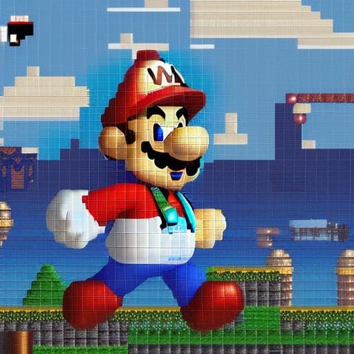 Super Mario pixel - AI Generated Artwork - NightCafe Creator