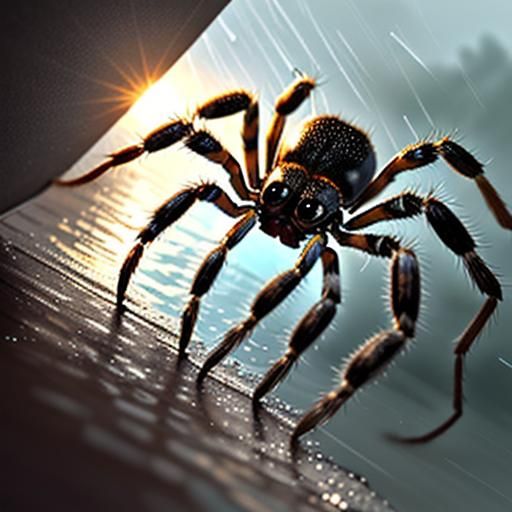 The itsy bitsy spider climbed up the water spout. Down came the rain ...