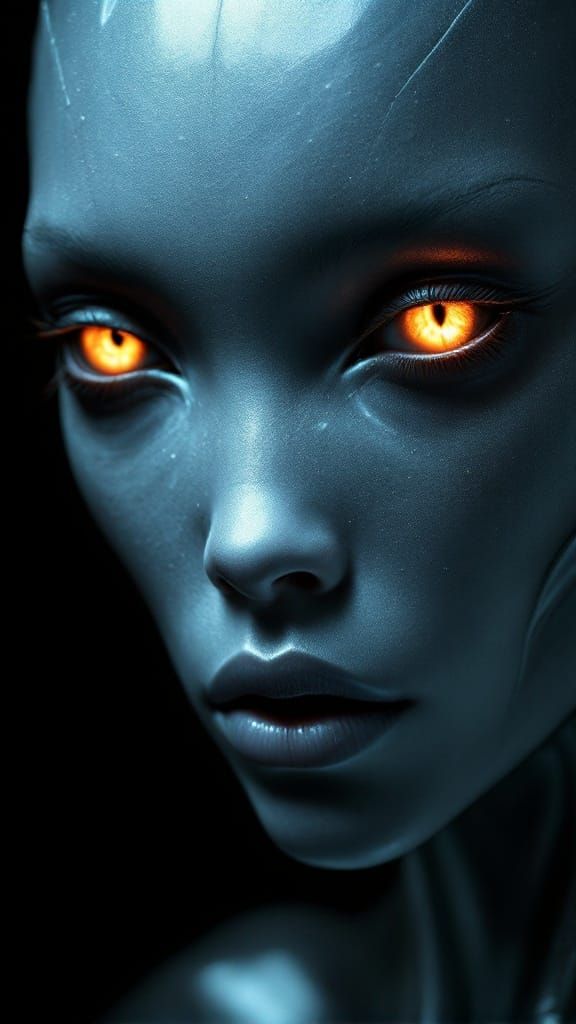Regal Alien Goddess in 8K Hyper-Realism - AI Art