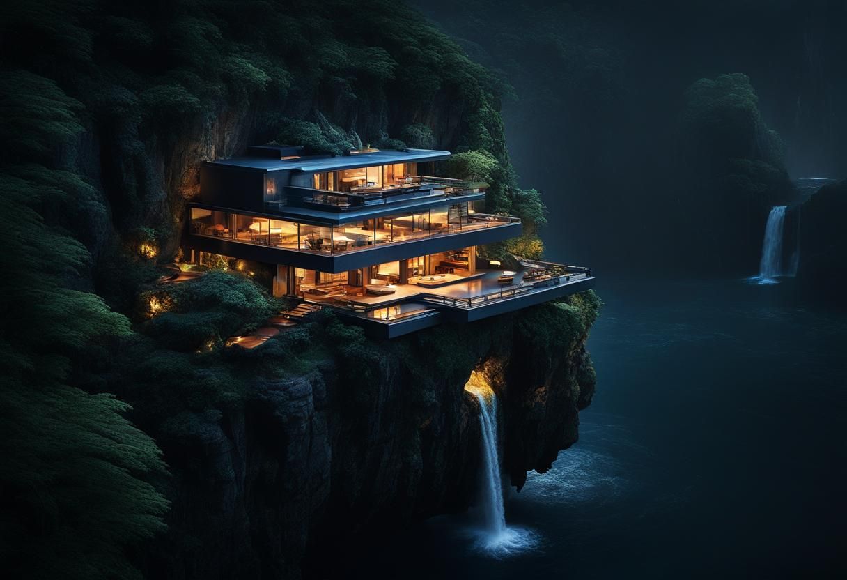 A stunning scene of an incredible impossible architecturally designed ...