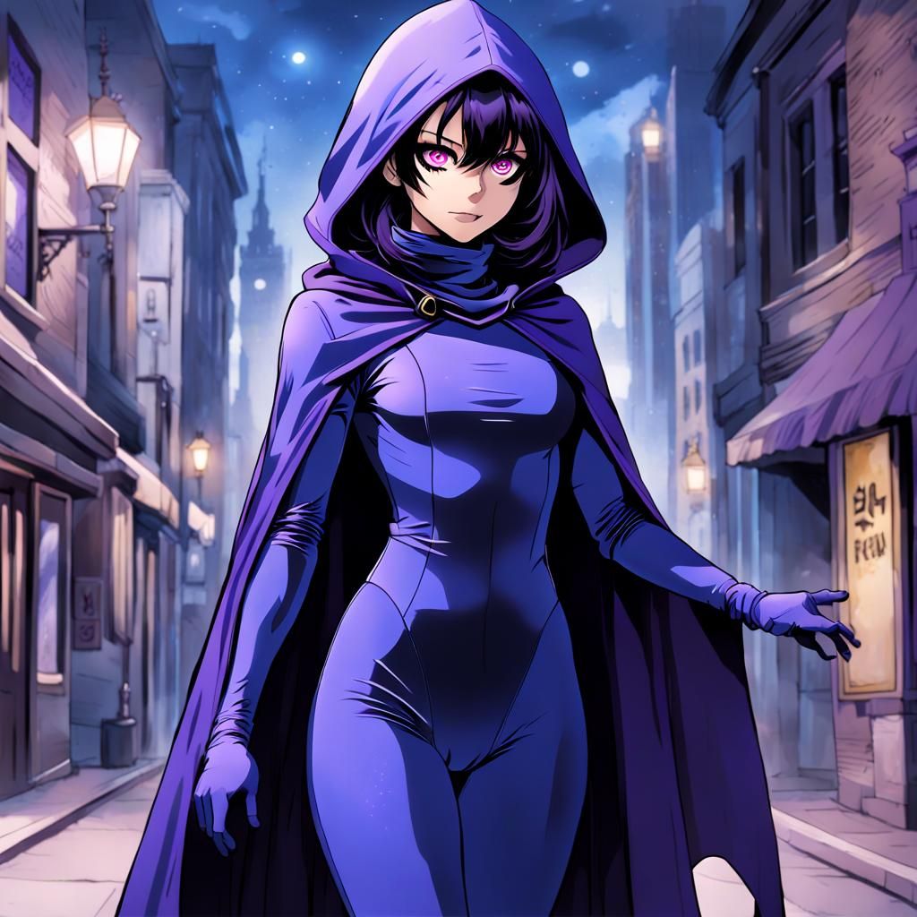 Anime version of Raven of DC. @AloneMARLA - AI Generated Artwork ...