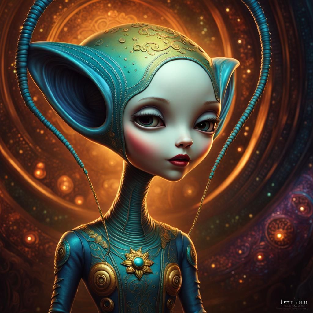 A cute alien 8k resolution concept art, by Benjamin Lacombe, Lori ...