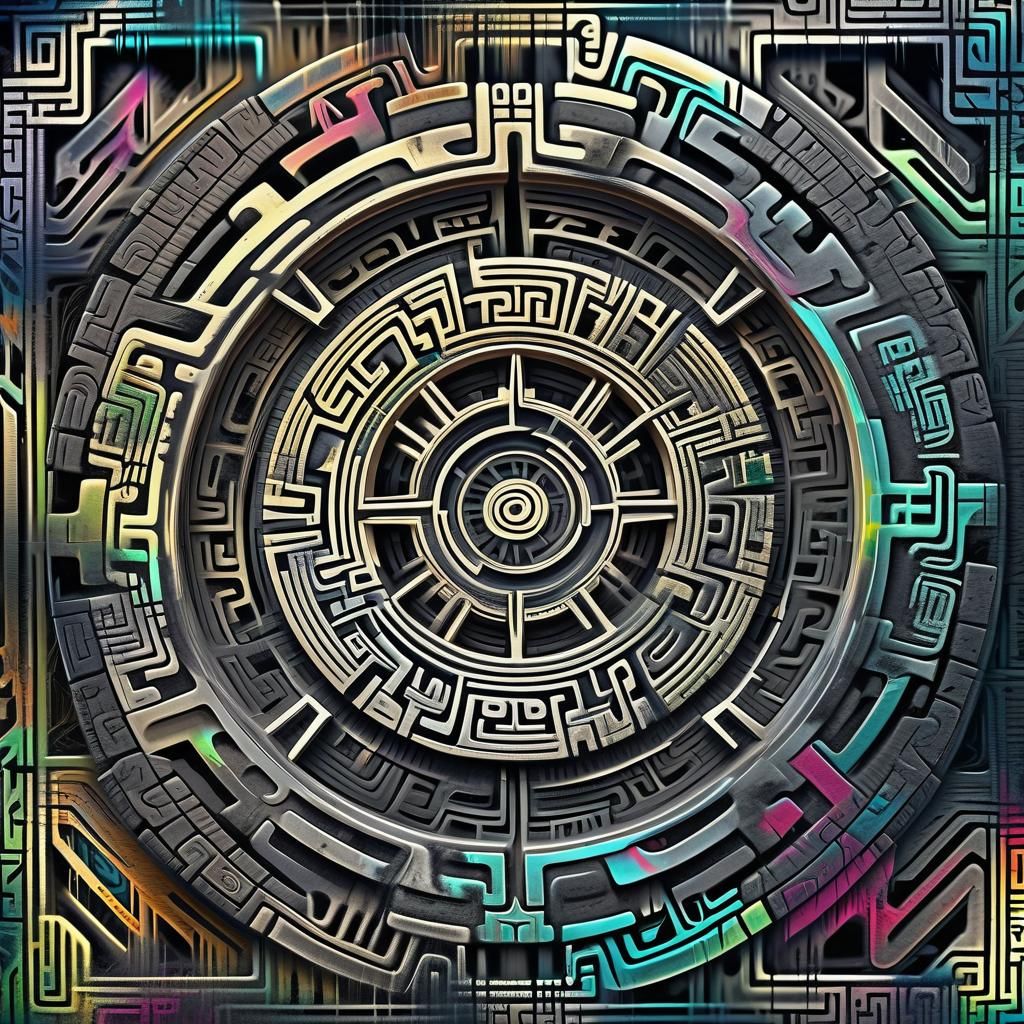 Geometric labyrinth, 08apr24 - AI Generated Artwork - NightCafe Creator