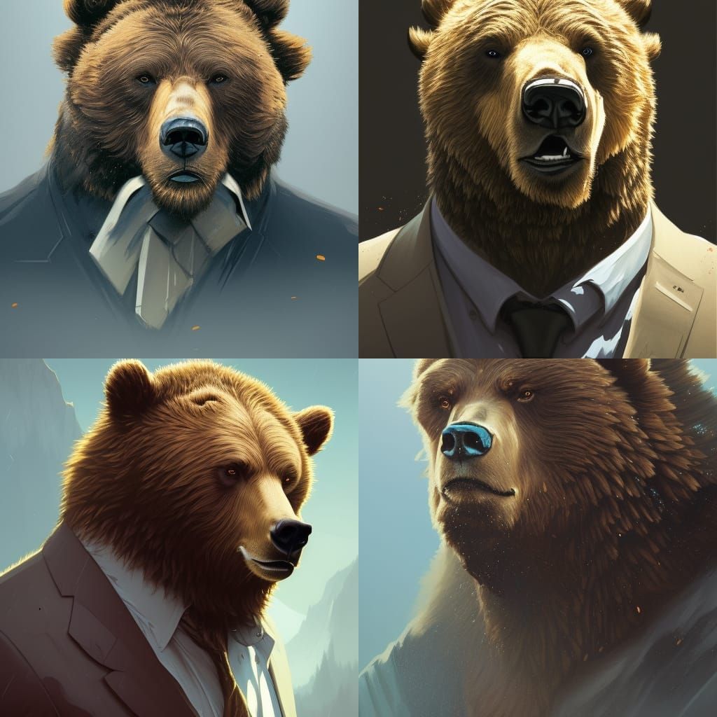 Businessman Grizzly bear - AI Generated Artwork - NightCafe Creator