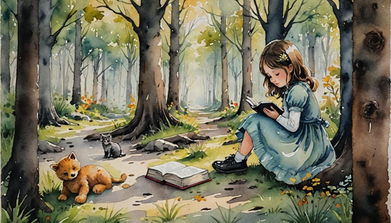 Little Girl in the Forrest - AI Generated Artwork - NightCafe Creator